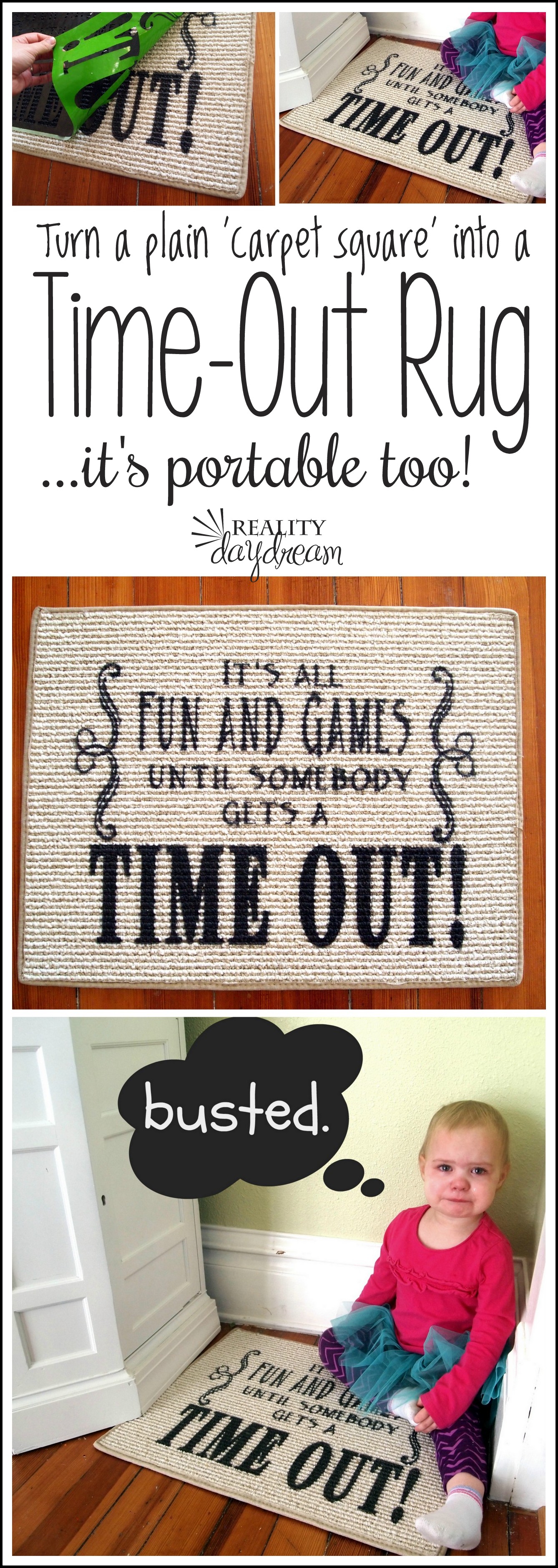 Time-Out Rug {using vinyl as a stencil} | Reality Daydream