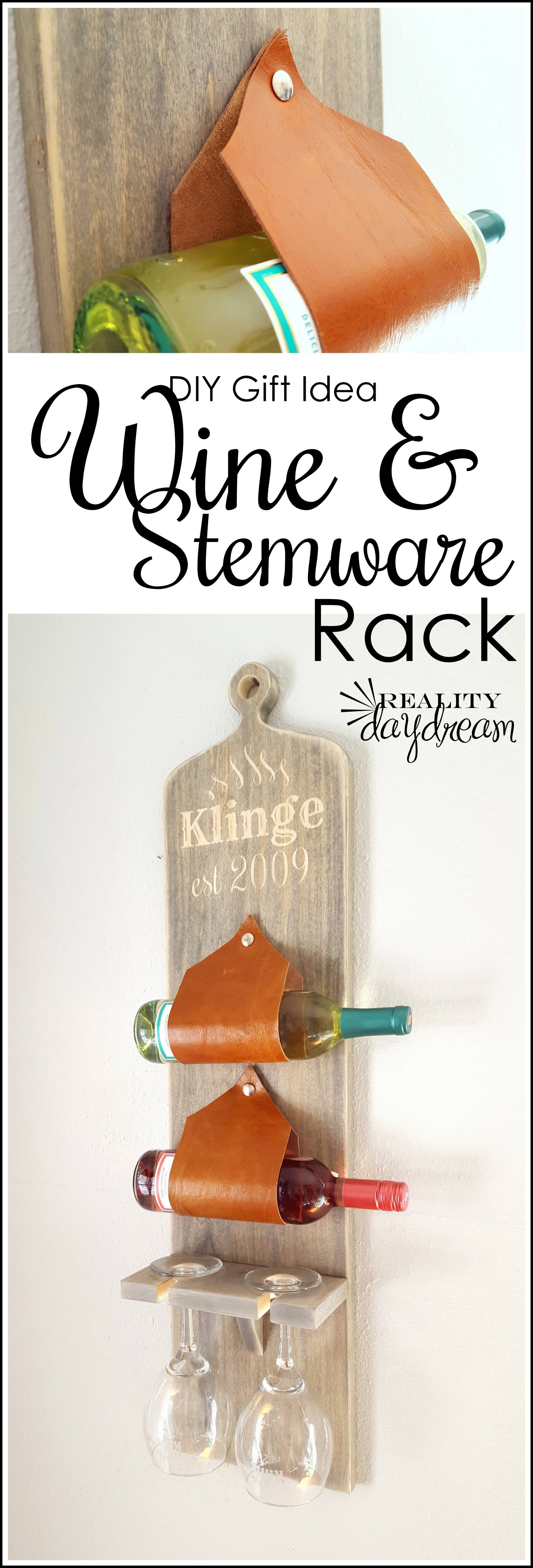 DIY Wine and Stemware Rack - great handmade gift idea!