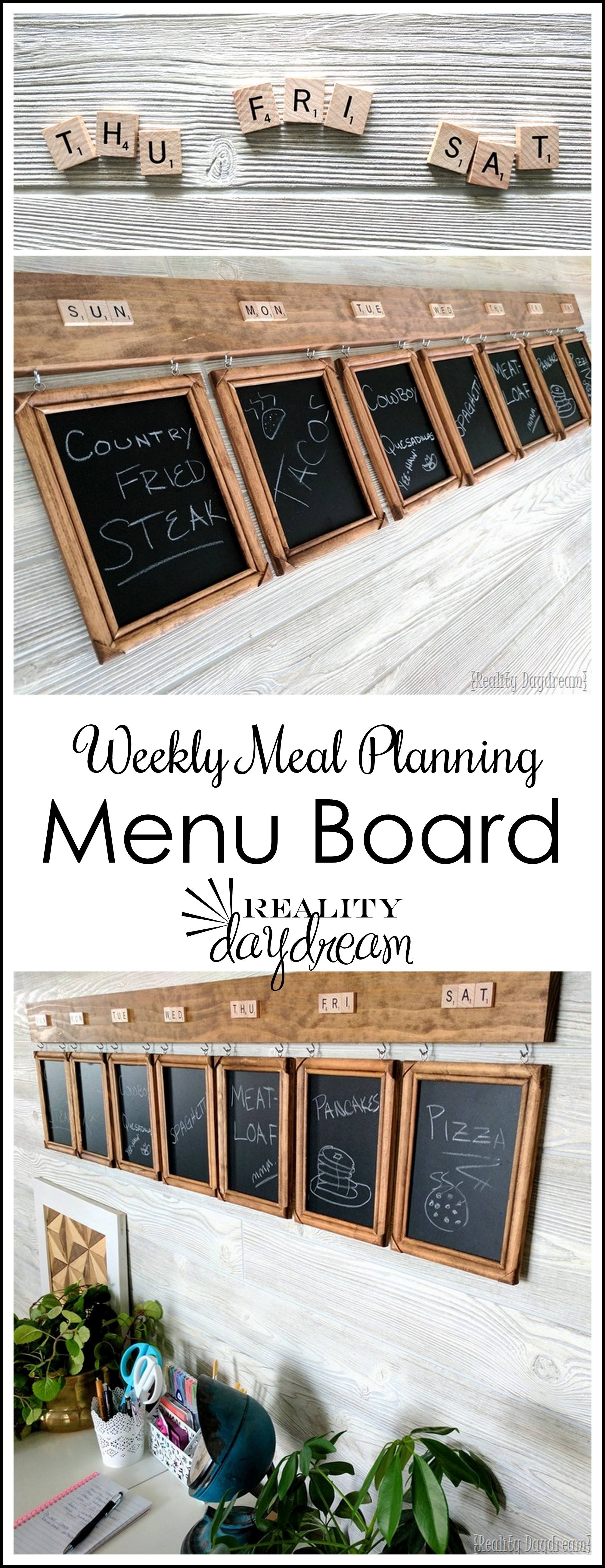 DIY MENU BOARD - for weekly meal planning! {Reality Daydream}