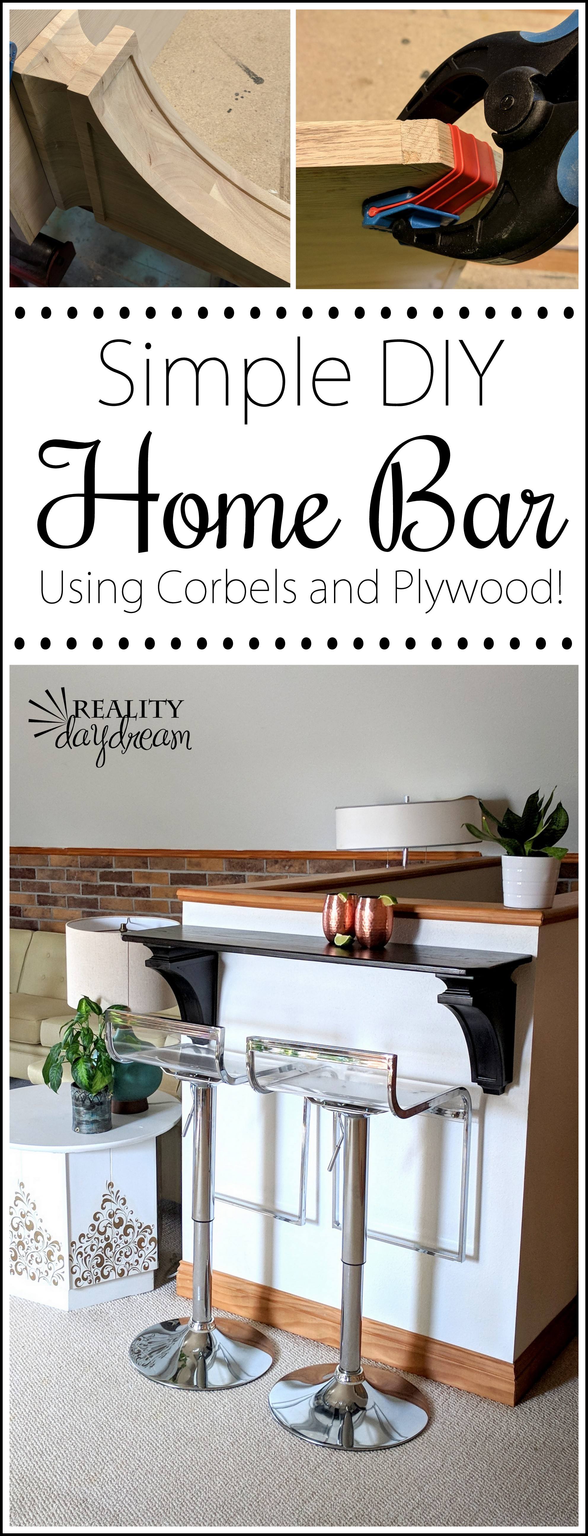 DIY Home Bar with Wooden Corbels TUTORIAL {Reality Daydream}