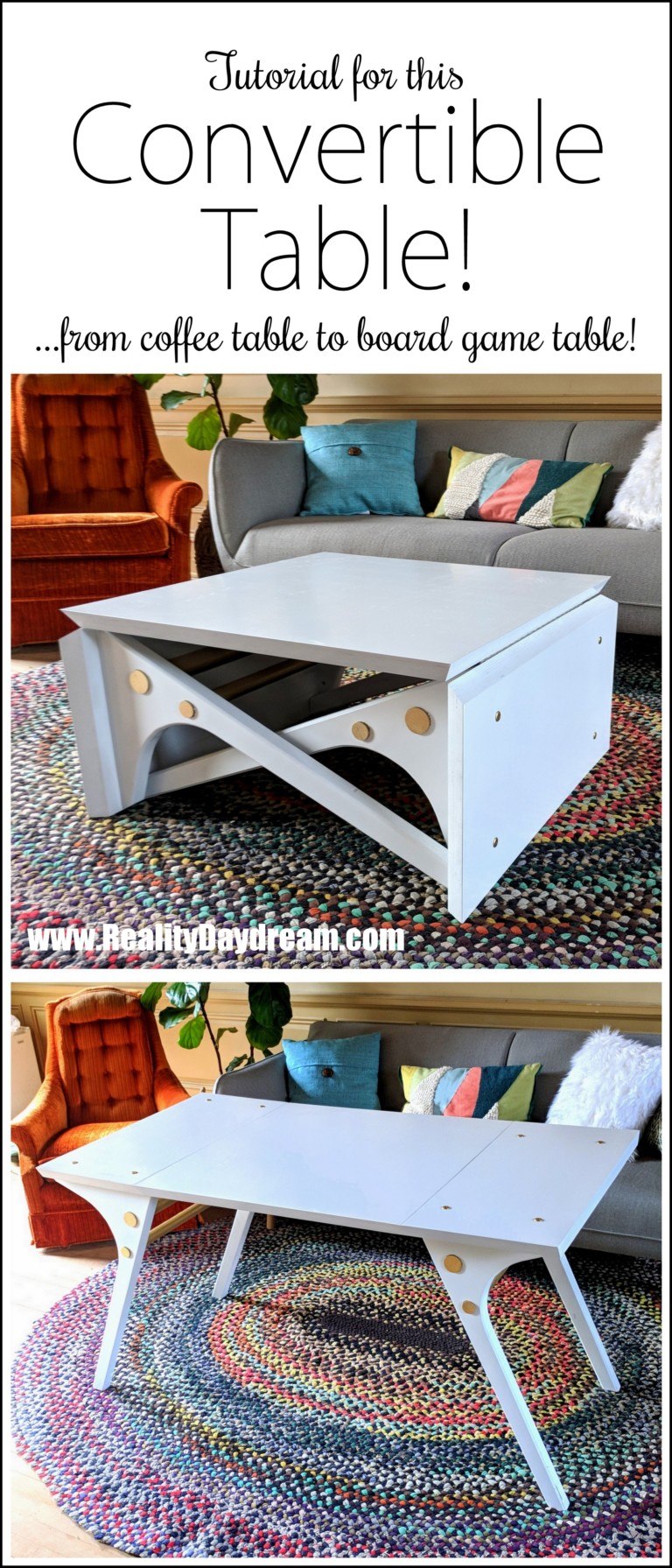 Convertible Coffee Table Tutorial and Plans! | Reality Daydream