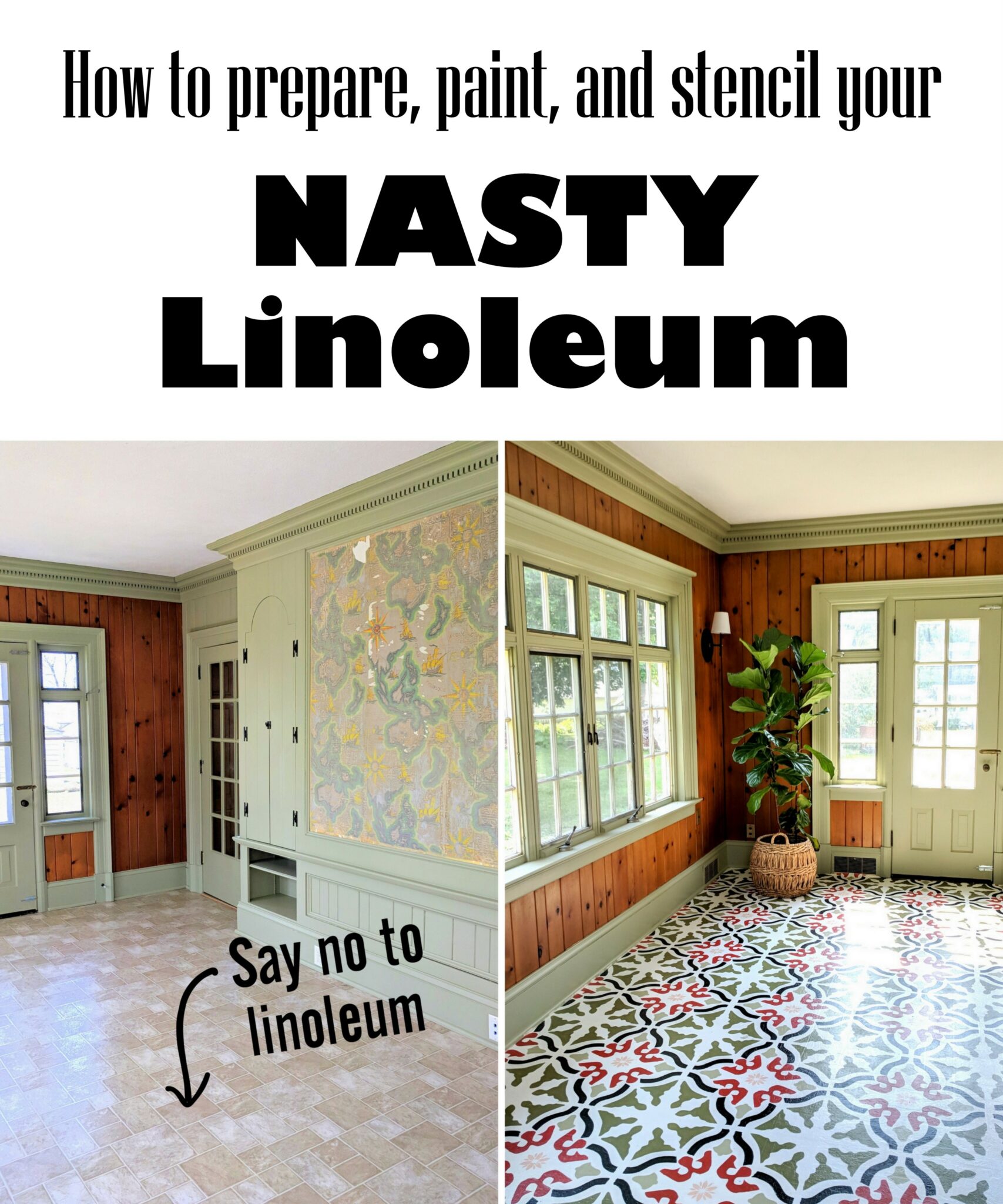 Painting Linoleum Floors THE RIGHT WAY (and what supplies to use)