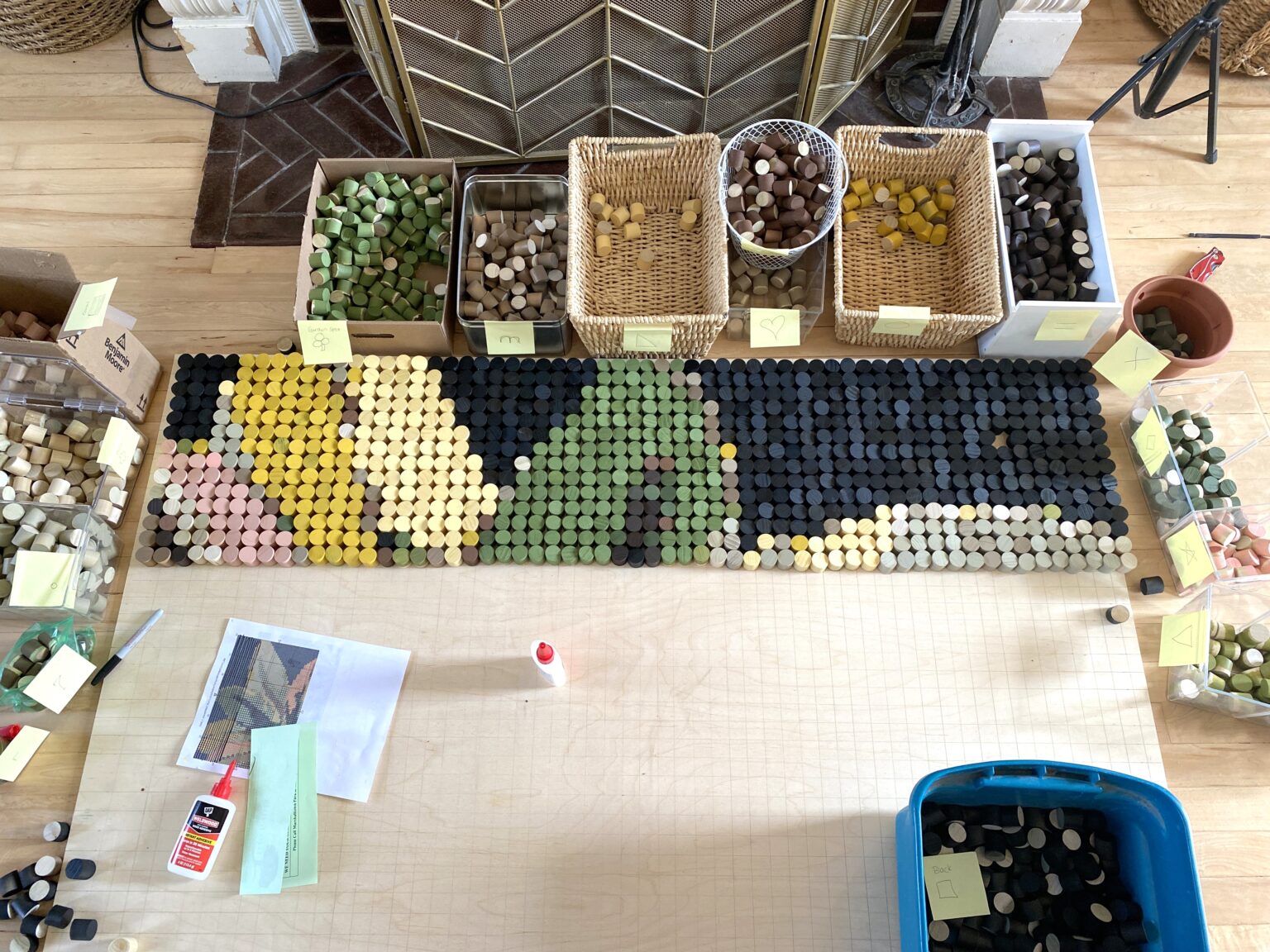 Large-Scale DIY Pixel Art Using Dowels | Reality Daydream