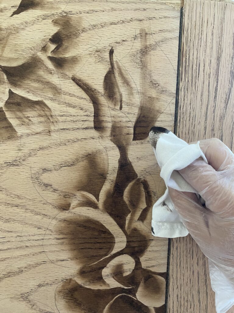 Floral Stained End Table | Reality Daydream