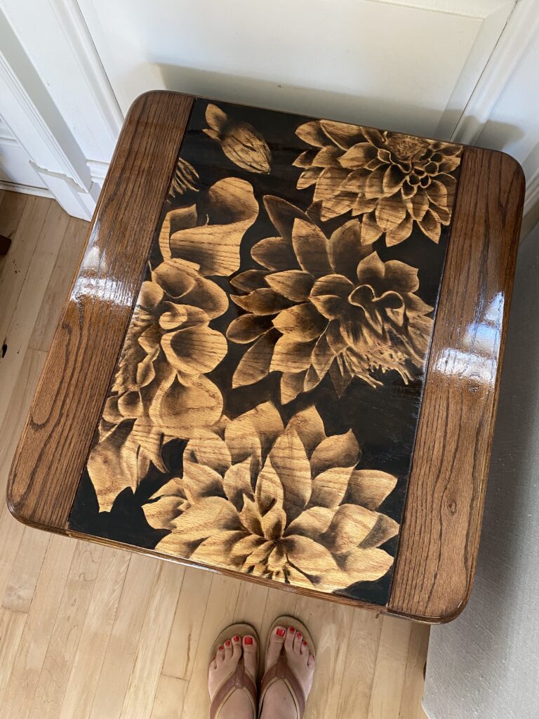 Floral Stained End Table | Reality Daydream