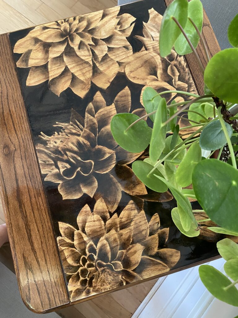 Floral Stained End Table | Reality Daydream