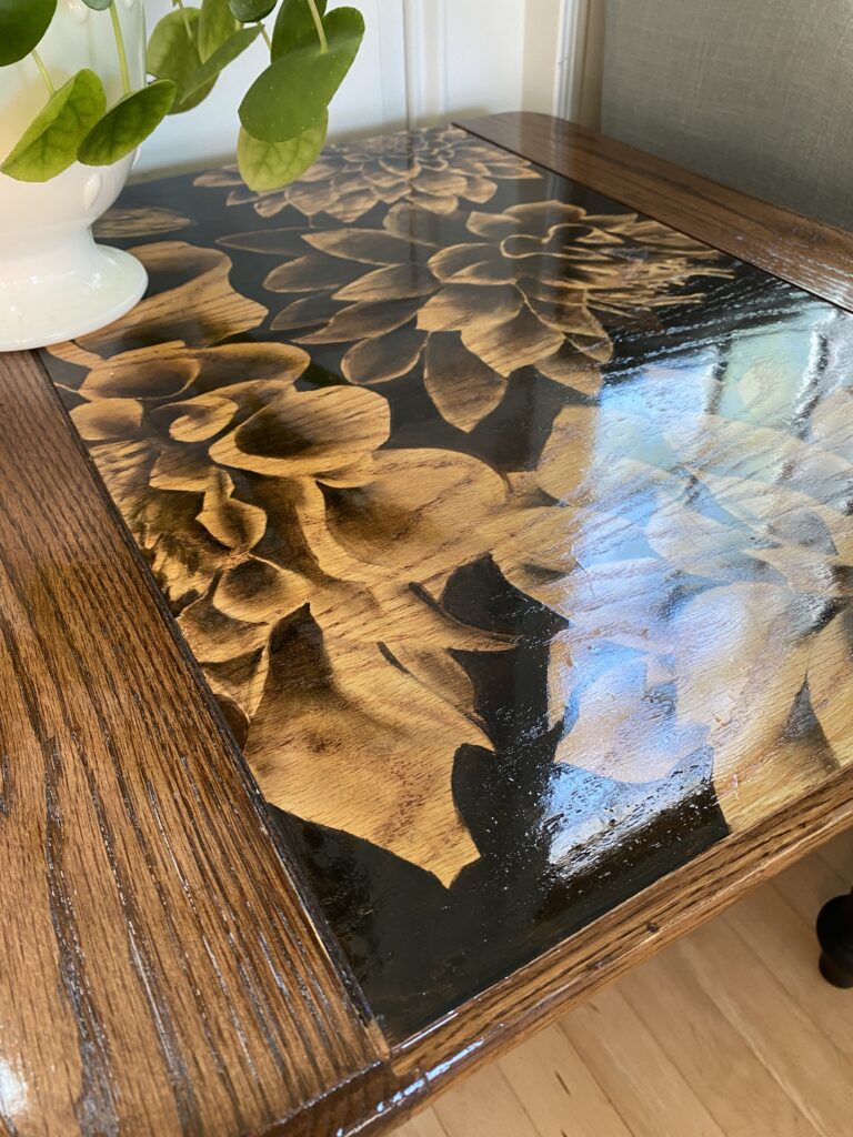 Floral Stained End Table | Reality Daydream