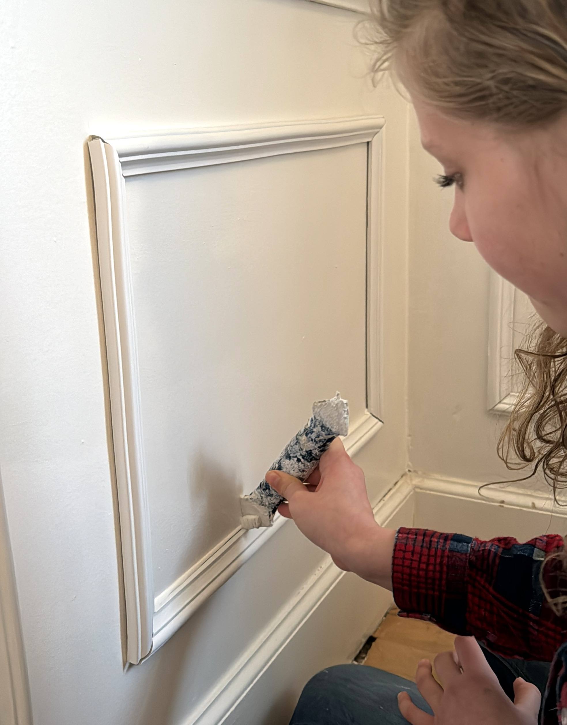 Install picture frame molding with flexible trim