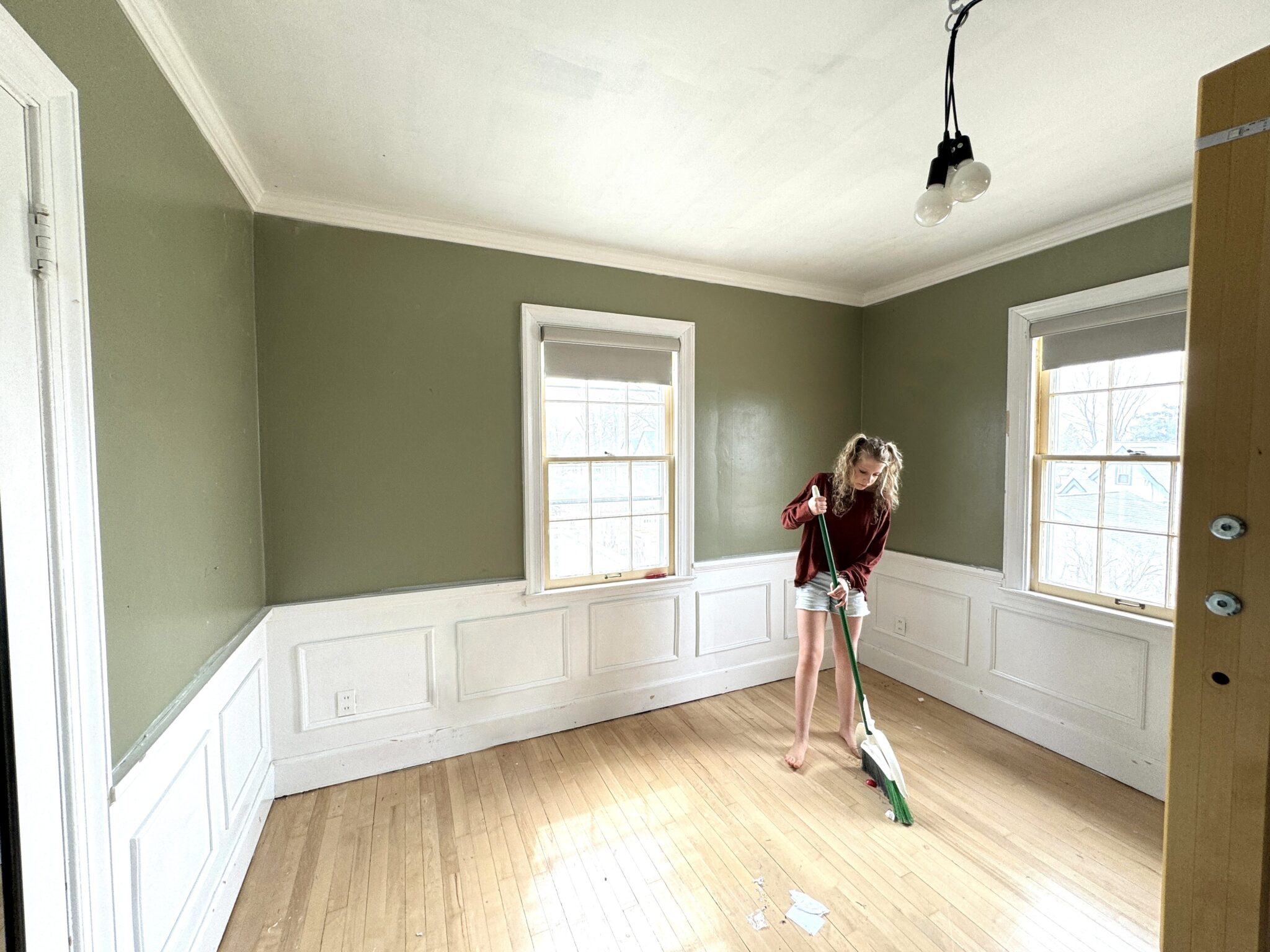 Install picture frame molding with flexible trim